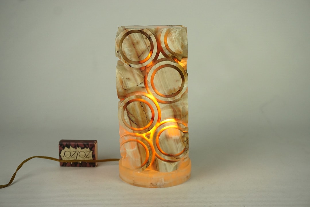 Vintage Onyx Lamp,rare Small Mood Night Lamp, Onyx Italian Table Lamp ...