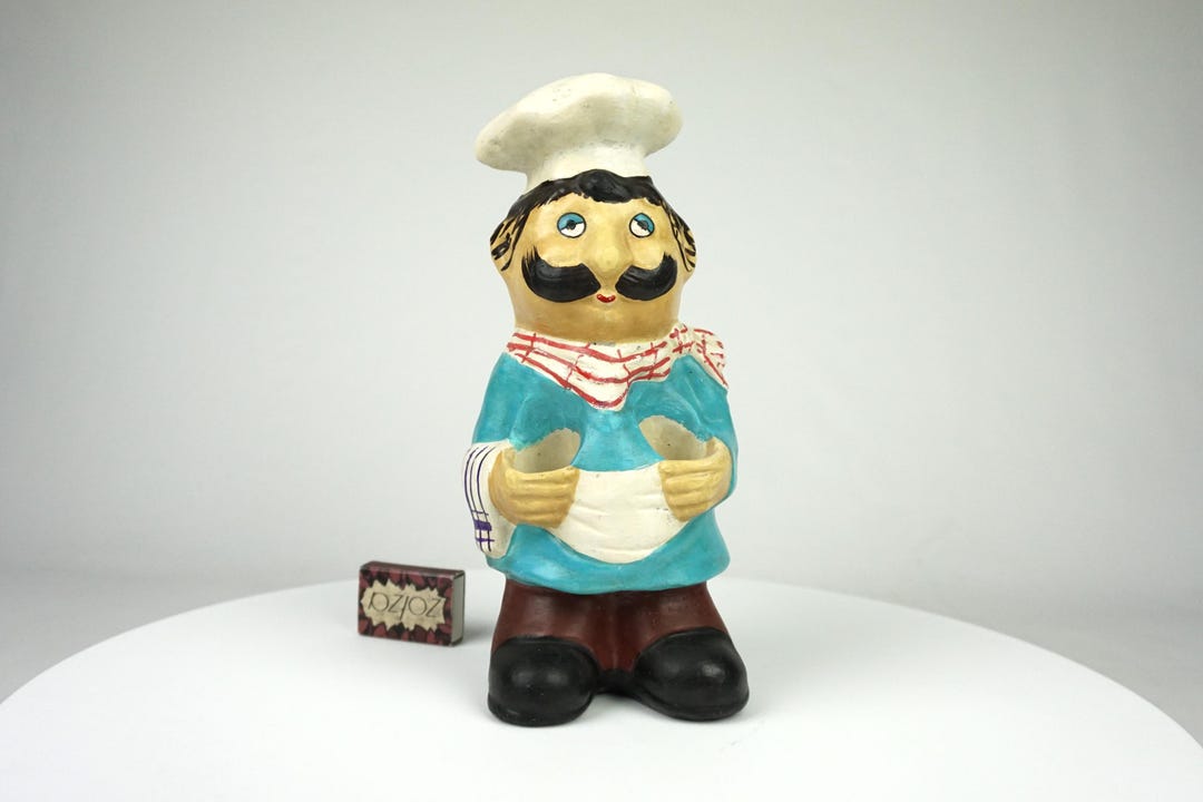 Vintage Chef Statue, Decorative Figure Statue Chef With Menu, Retro ...