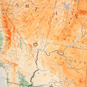 Old Very Big Wall Map, 80,7"x 67,7", 205 Cm X 172 Cm, Vintage United ...