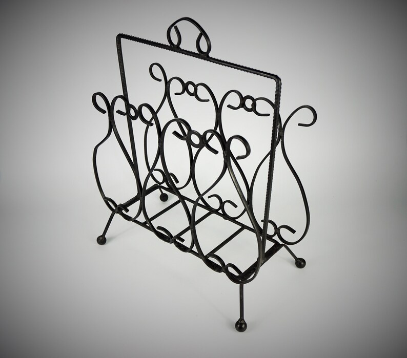 Metal Newspaper Holder Magazine Stand Vintage Black Metal - Etsy