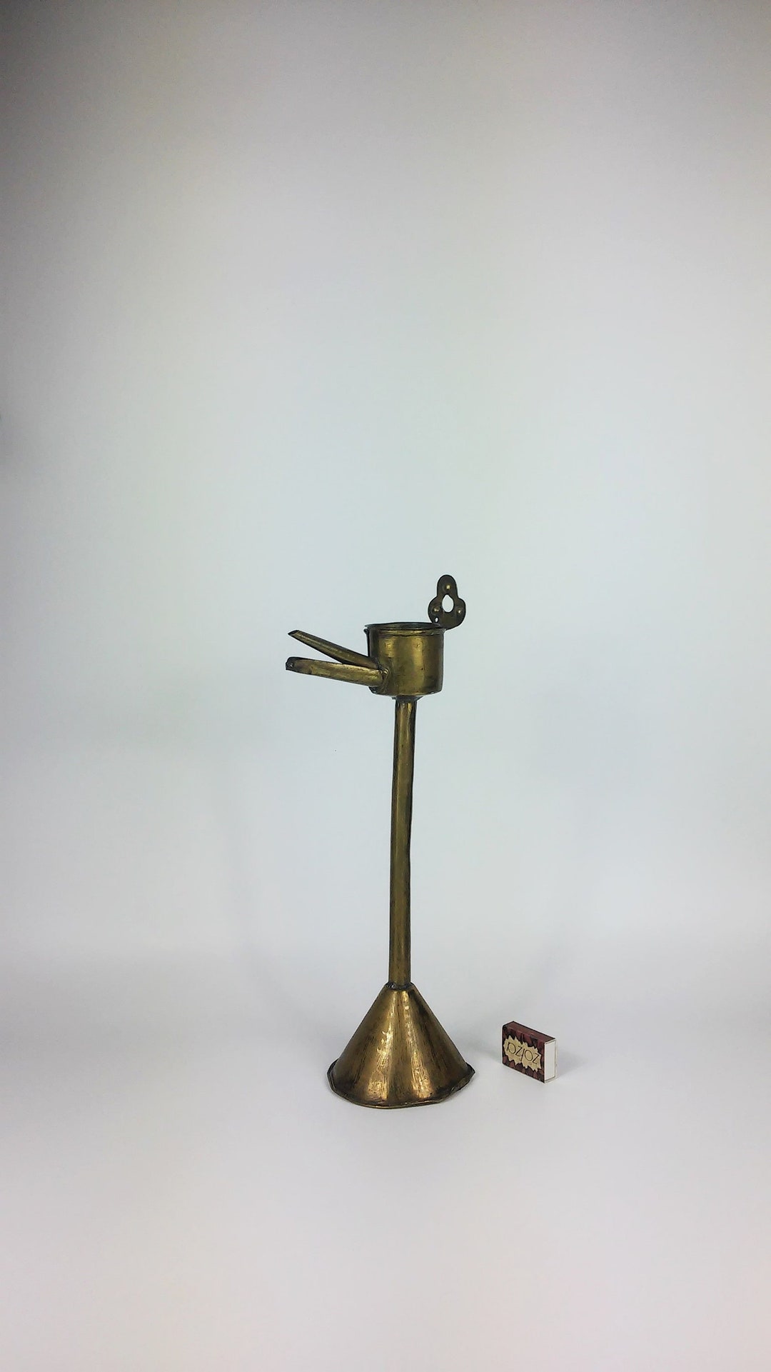 Very High Antique Dutch Snotneus Brass Spout Kerosene Lamp, Flemish ...
