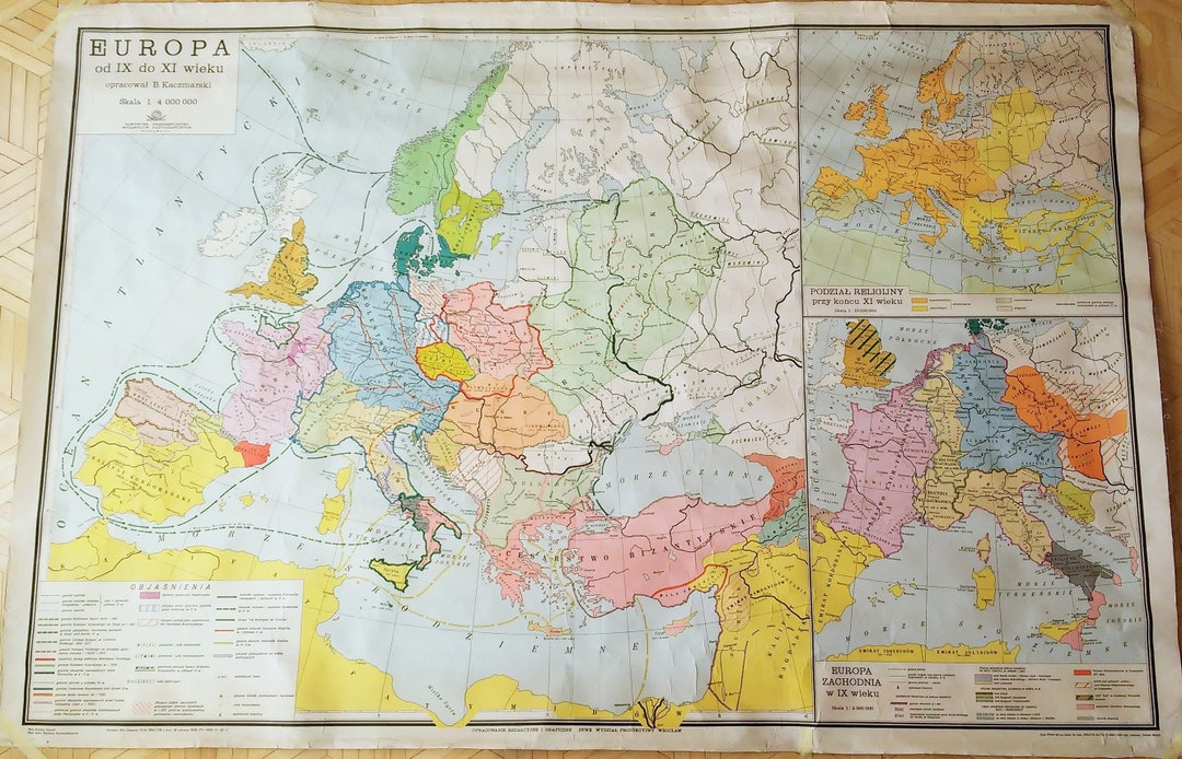 Old Very Big Map, 69"x 46", 175 Cm X 117 Cm, Historical Map of the ...