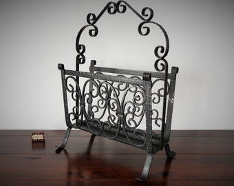 Metal Newspaper Holder Magazine Stand Vintage Black Metal | Etsy