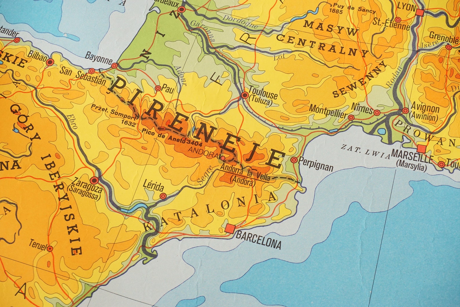 Old Very Big Wall Map, 80,7"x 67,7", 205 Cm X 172 Cm, Vintage Physical ...
