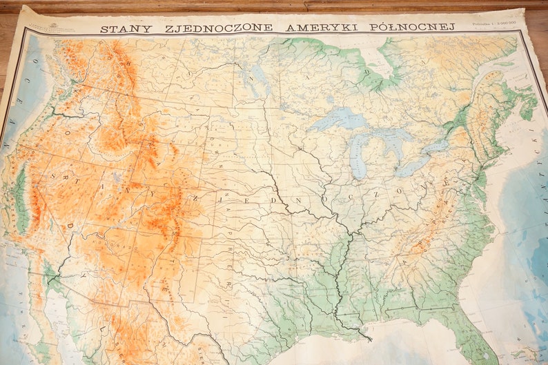 Old Very Big Wall Map 807x 677 205 Cm X 172 - Etsy