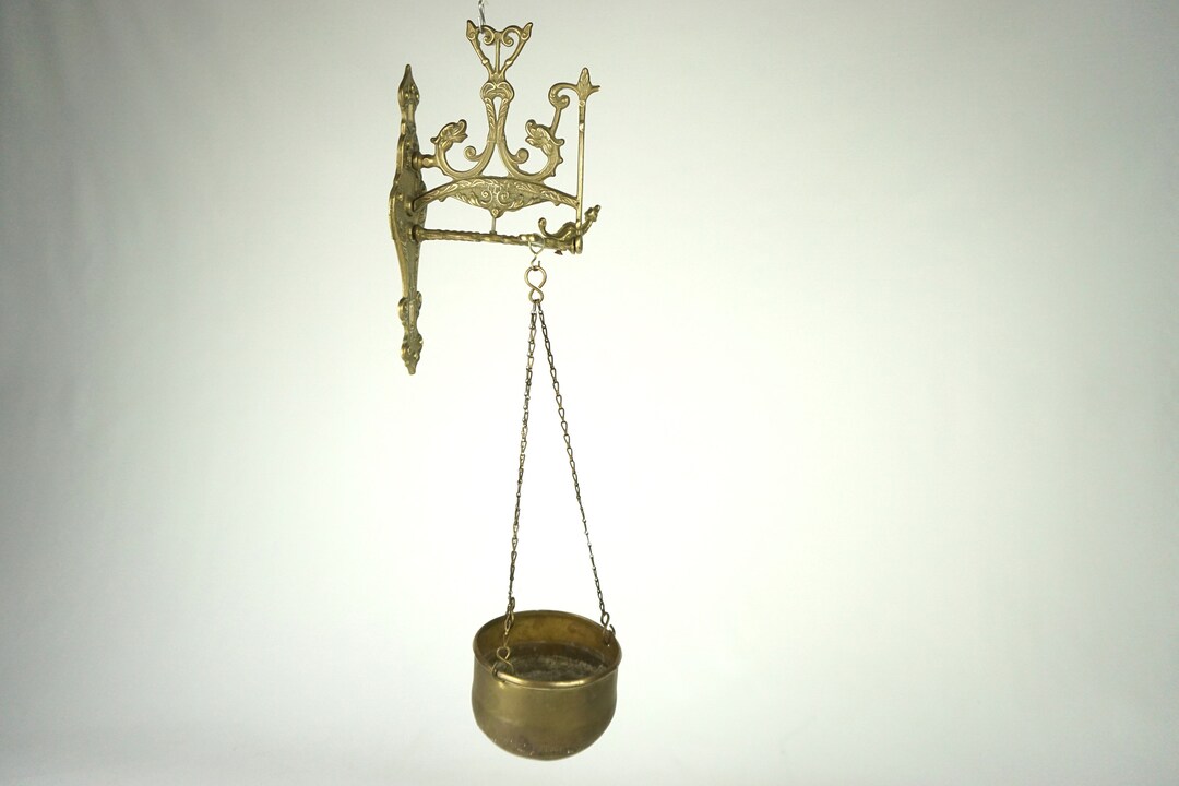 Vintage Copper Vessel, Old Plant Pot,hanging Brass Flowerpot,decorative ...