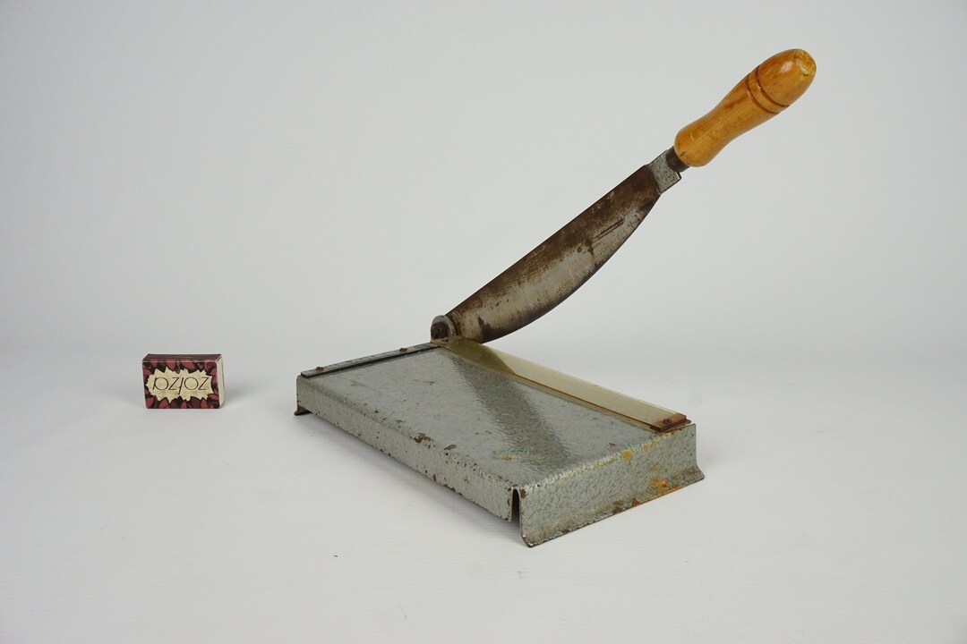 Vintage Ingento Paper Cutter, Heavy Guillotine Paper Cutter Photo, Old ...
