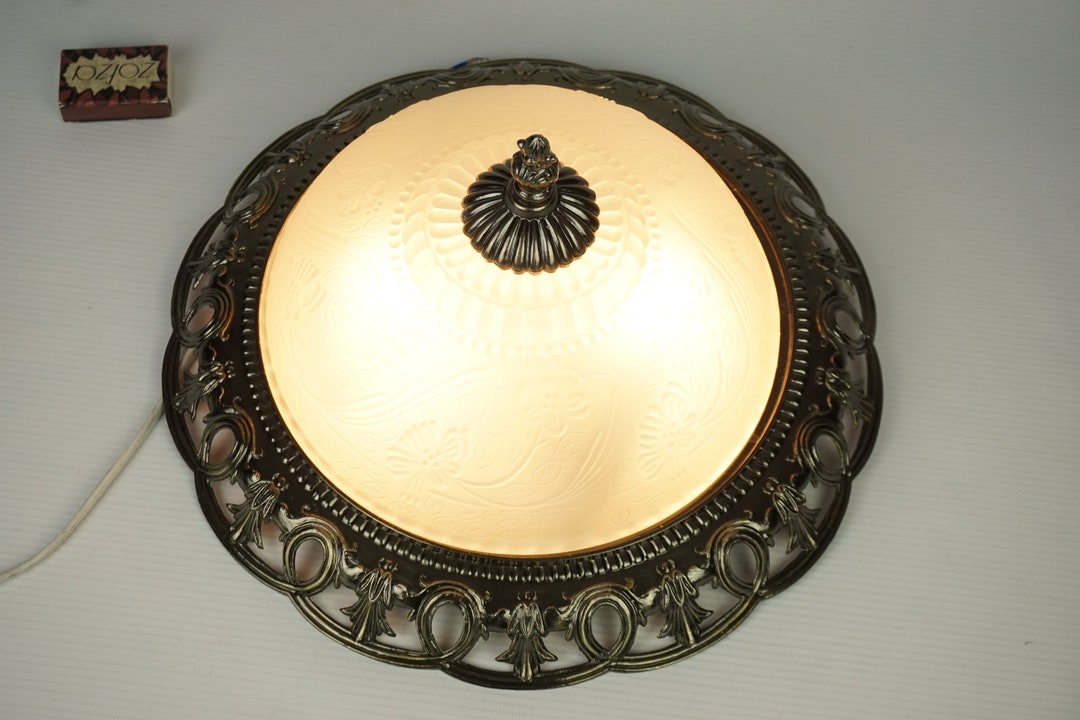 Swedish Big Flush Mount Fixture Ceiling Geometric Glass, Large Clear ...