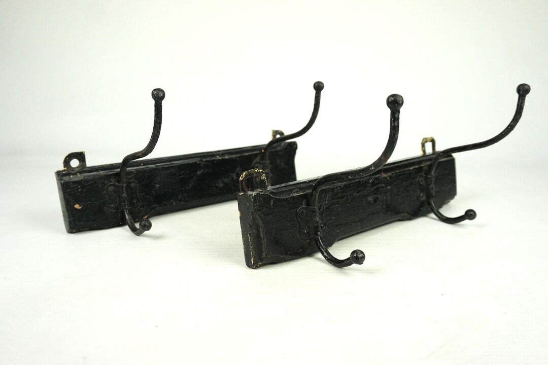Pair Rustic Black Coat Racks,set Entryway Coat Racks,farmhouse Style ...