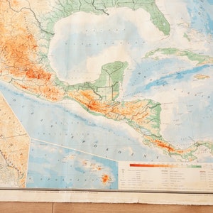 Old Very Big Wall Map, 80,7"x 67,7", 205 Cm X 172 Cm, Vintage United ...