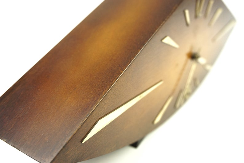 Rare Clock in the Mid Century Wood, Efficient Clock Vesna, Art Deco ...