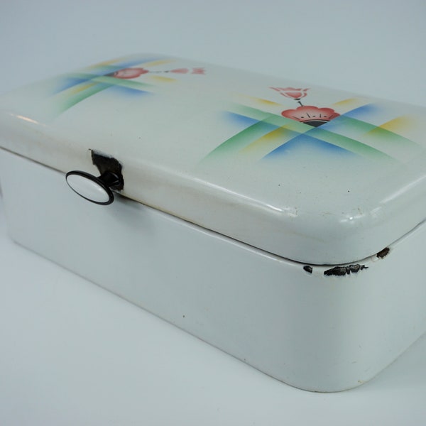 Antique White Bread Box - Etsy