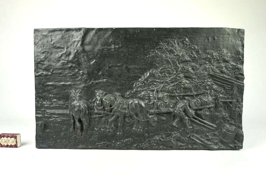 Large Fireback Backsplash, Decorative Metal Fire Back for Fireplace ...