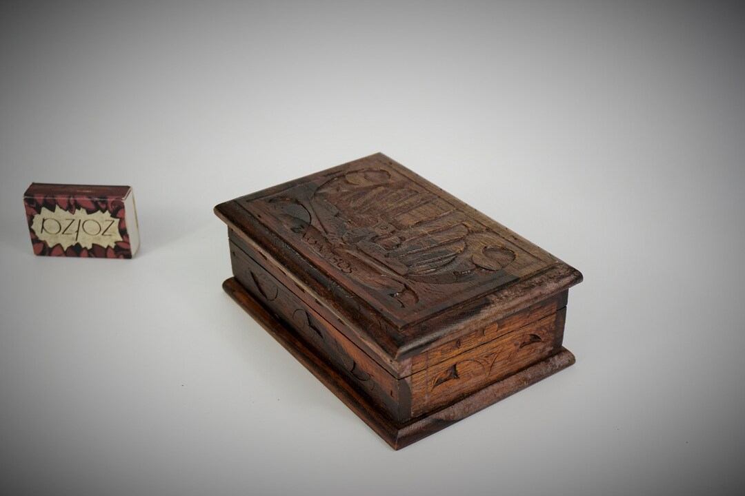 Vintage Handmade Carved Wooden Jewellery Trinket Box, Zakynthos Greek ...