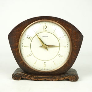 Vintage Efficient Wooden Mantel Clock, English Tempora Mechanical Clock ...