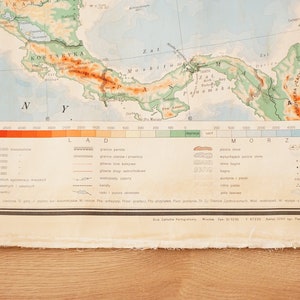 Old Very Big Wall Map, 80,7"x 67,7", 205 Cm X 172 Cm, Vintage United ...