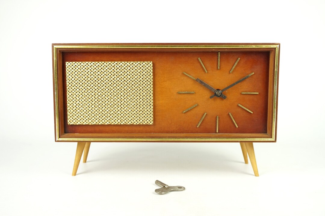 An Efficient Mid Century Clock German, Vintage Modern Desk Clock German ...
