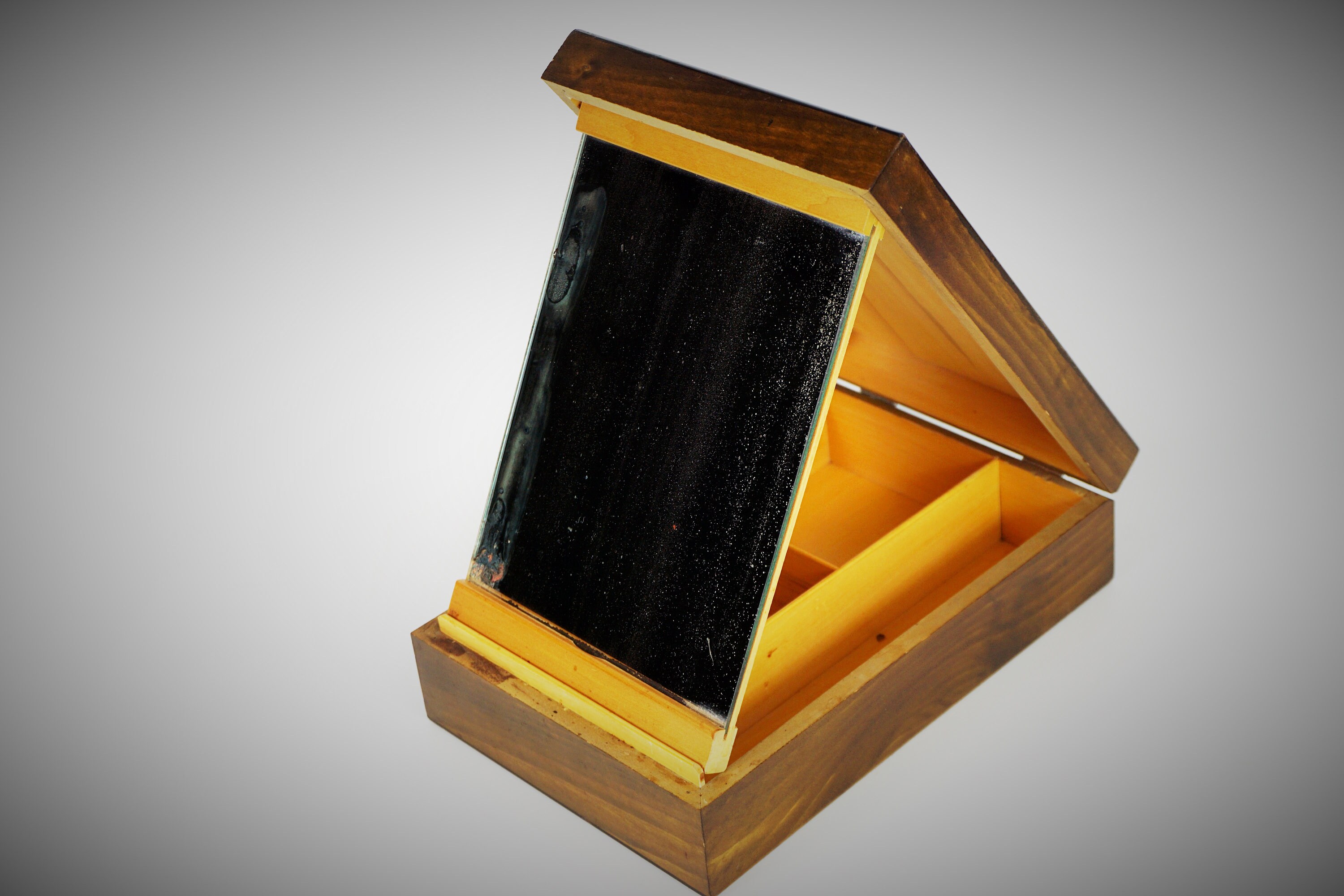 Grooming wooden box with mirror Wooden Shaving Box with | Etsy