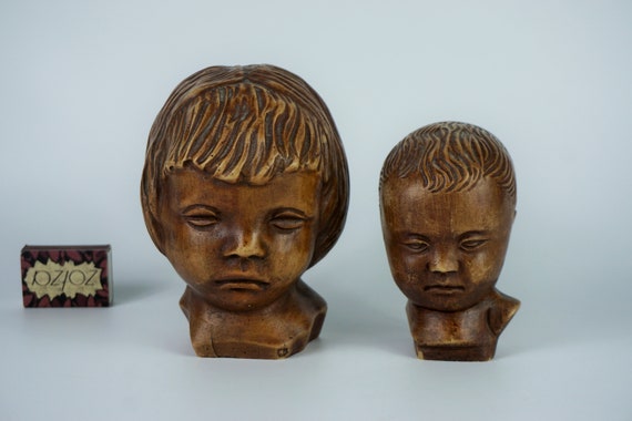 Art Objects Art & Collectibles Vintage Girl And Boy Bust statue Busts ...