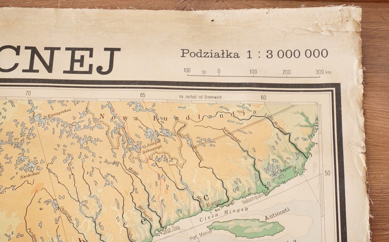 Old Very Big Wall Map, 80,7"x 67,7", 205 Cm X 172 Cm, Vintage United ...