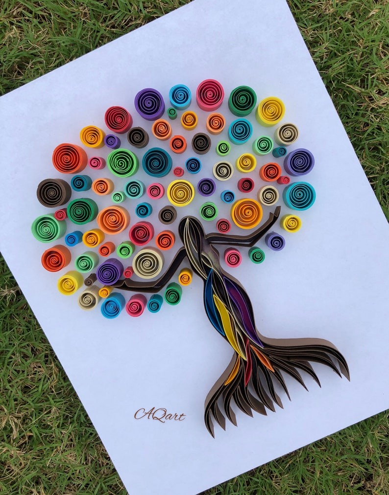Quilling Art 'tree of Life'paper Wall Art-unique - Etsy