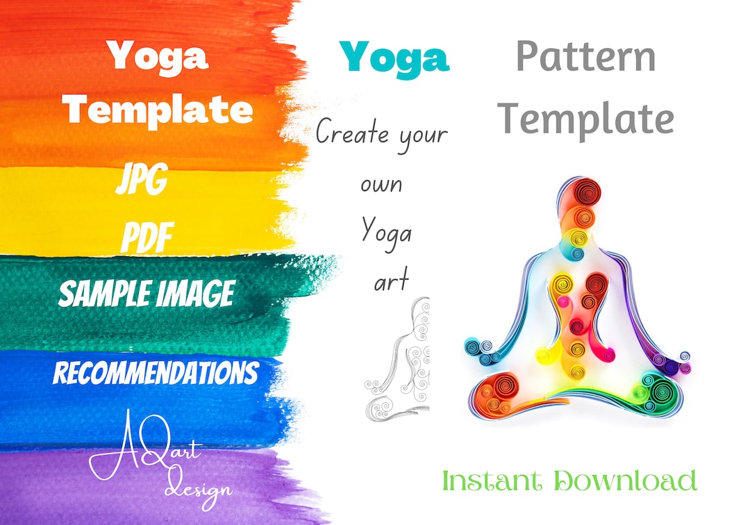 Yoga Pattern - Yoga Template - How to Make Yoga Quilling Art - Instant ...
