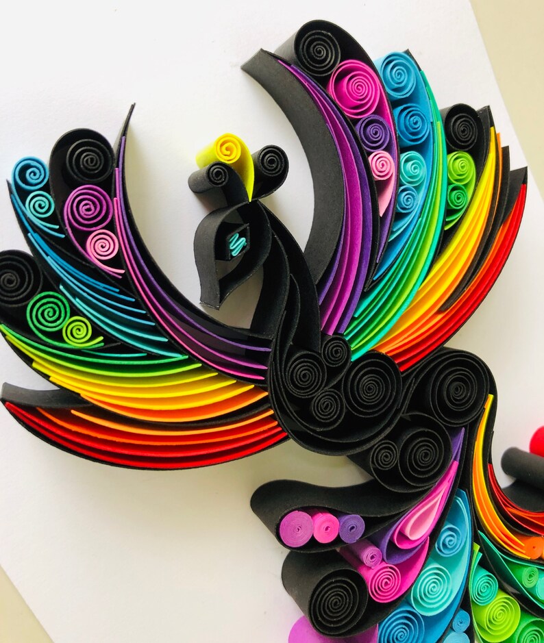 Phoenix Quilling Art the Phoenix Quilled Paper Art Unique - Etsy Canada