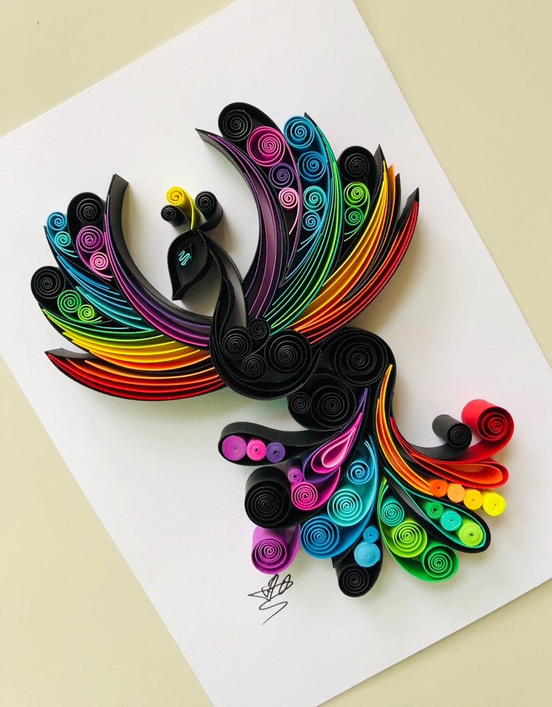 Phoenix Quilling Art the Phoenix Quilled Paper Art Unique - Etsy Canada