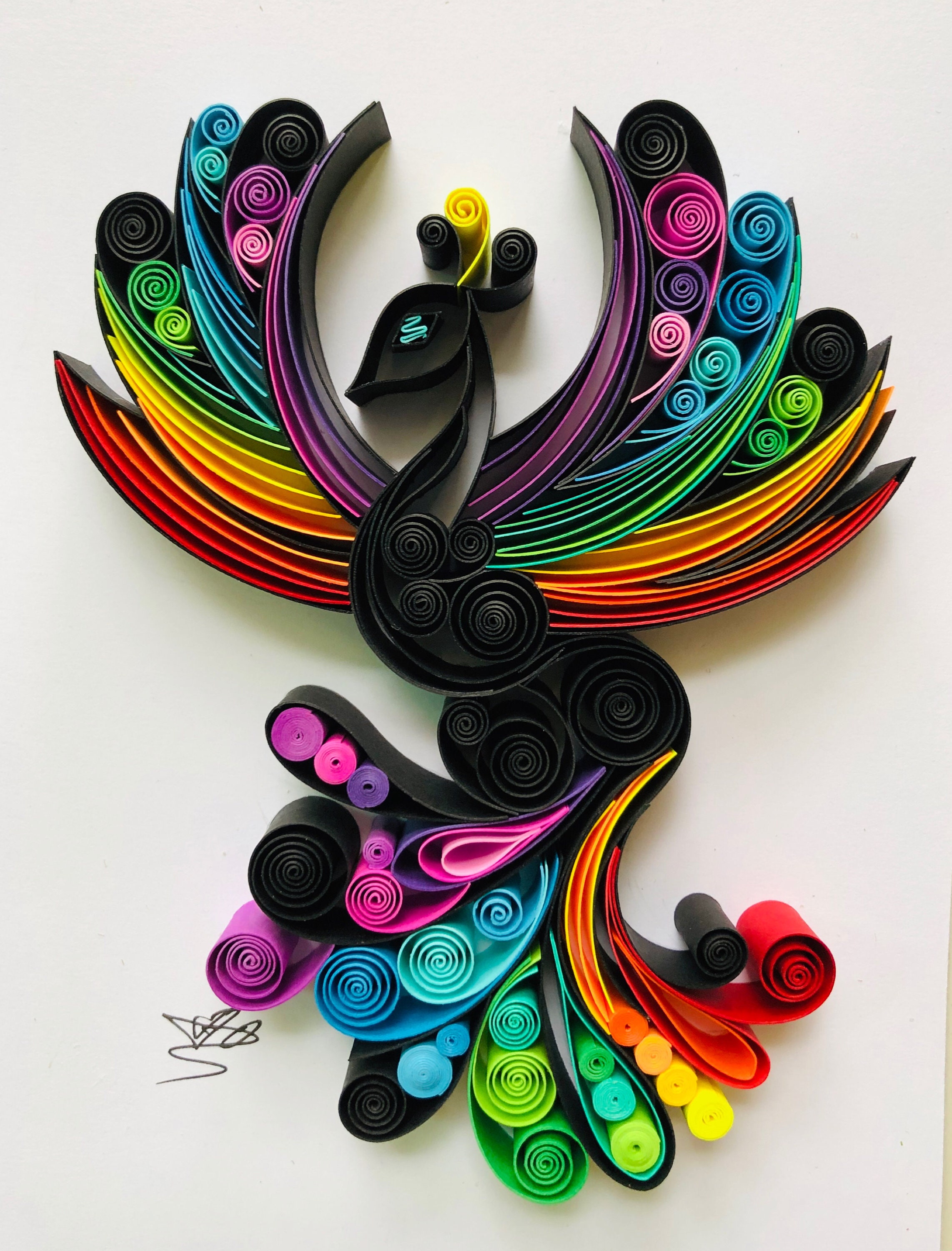 Phoenix Quilling Art The Phoenix Quilled Paper Art Unique | Etsy