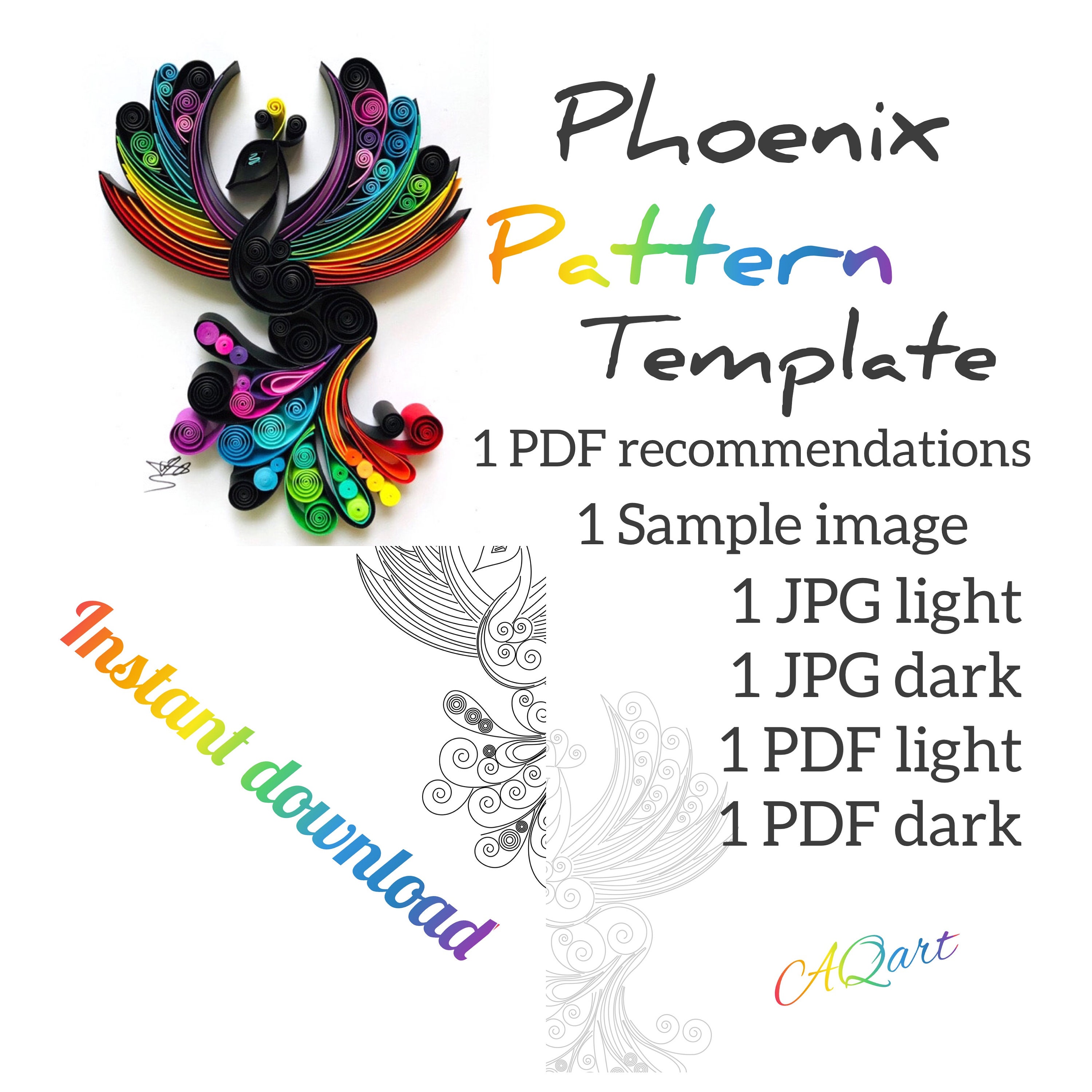Phoenix Pattern Phoenix Template How to Make Phoenix - Etsy