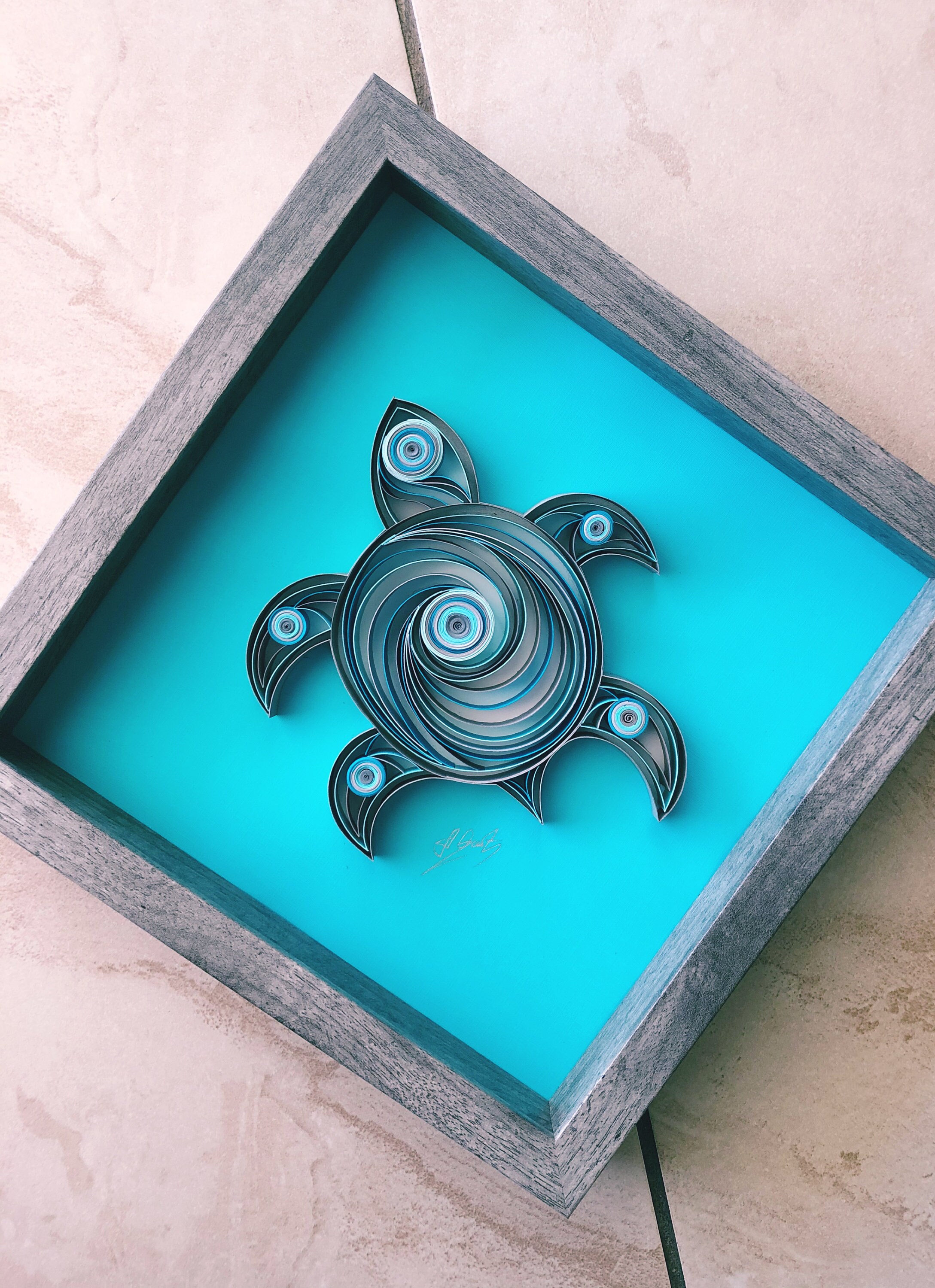 Quilling Turtle-turtle Art-quilling Wall Art-nursery - Etsy Canada