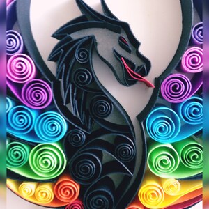 Quilled Paper Art 'Rainbow Dragon'Unique Gift-Dragon | Etsy