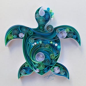 Quilling Wall Art 'turtle' - Turtle Paper Art - Quilled Turtle - Unique ...