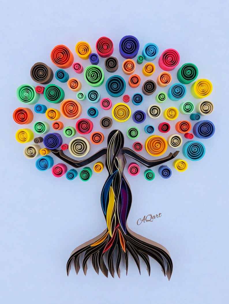 Quilling Art 'tree of Life'paper Wall Art-unique | Etsy