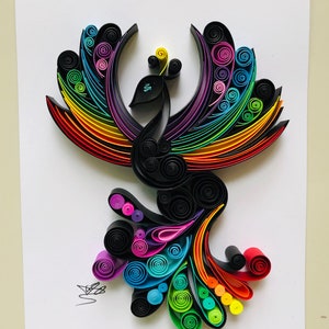 Phoenix Quilling Art The Phoenix Quilled Paper Art Unique | Etsy