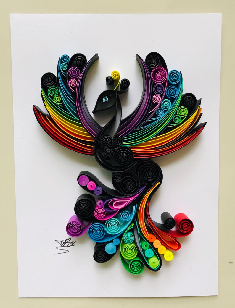 Phoenix Quilling Art the Phoenix Quilled Paper Art Unique - Etsy Canada
