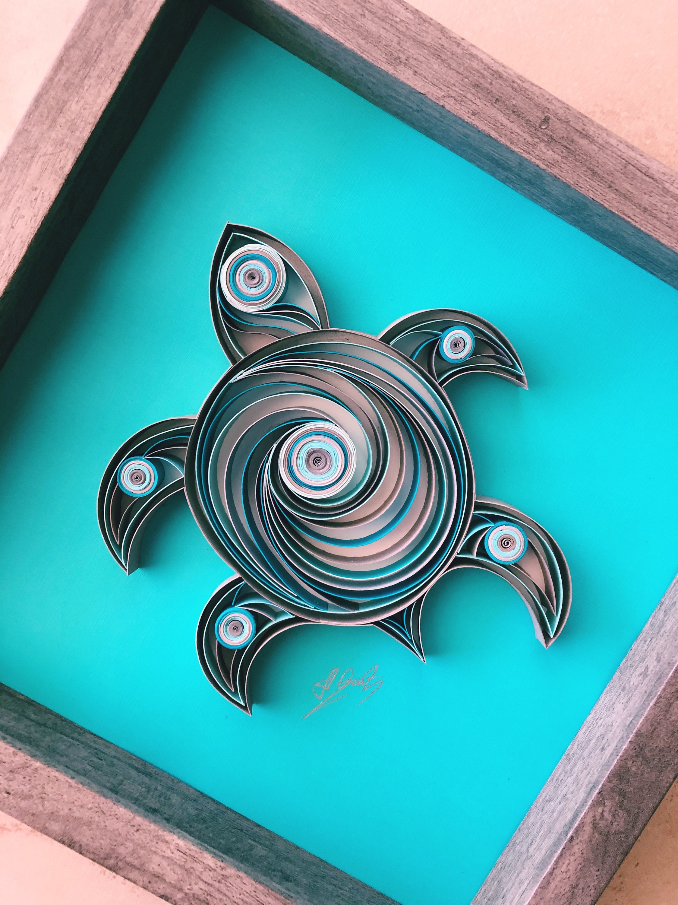 Quilling Turtle-turtle Art-quilling Wall Art-nursery - Etsy Canada