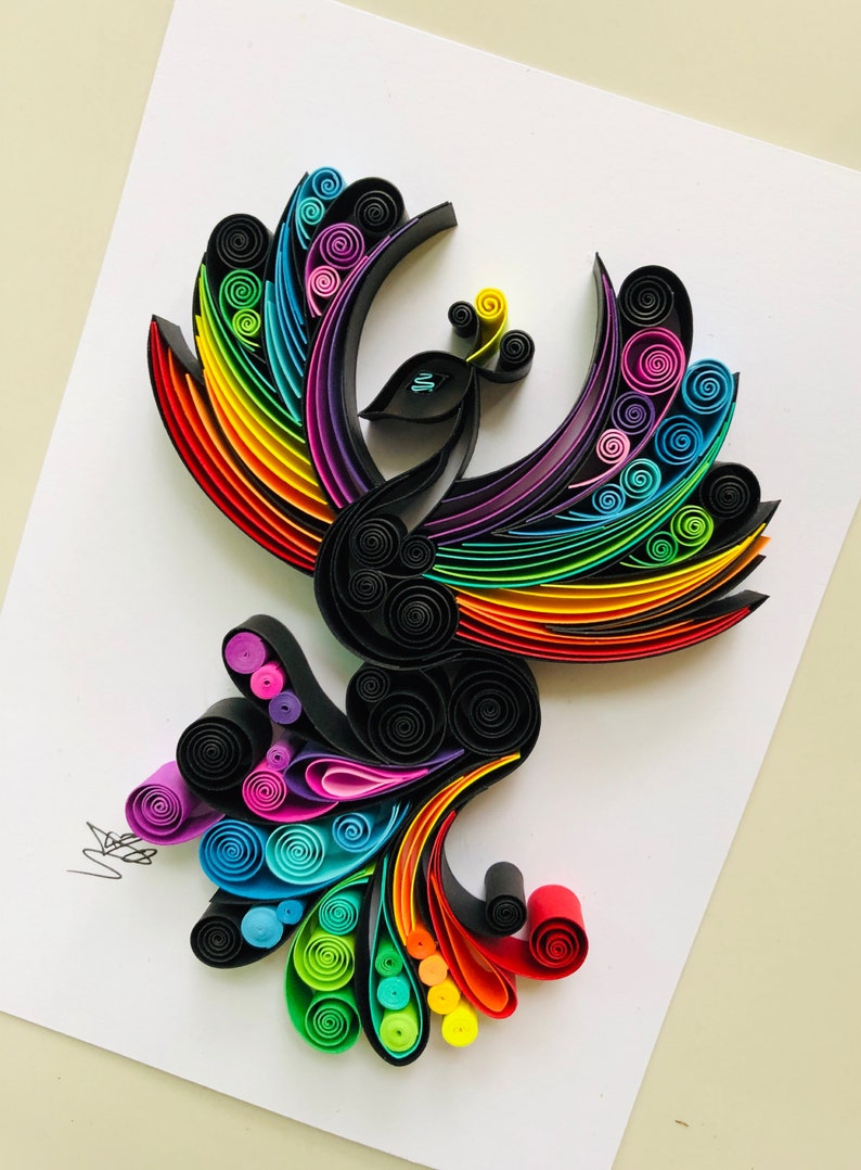 Phoenix Quilling Art the Phoenix Quilled Paper Art Unique - Etsy Canada