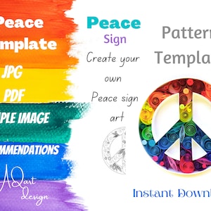 Peace Sign Pattern - Peace Sign Template - How to Make Peace Sign Art ...