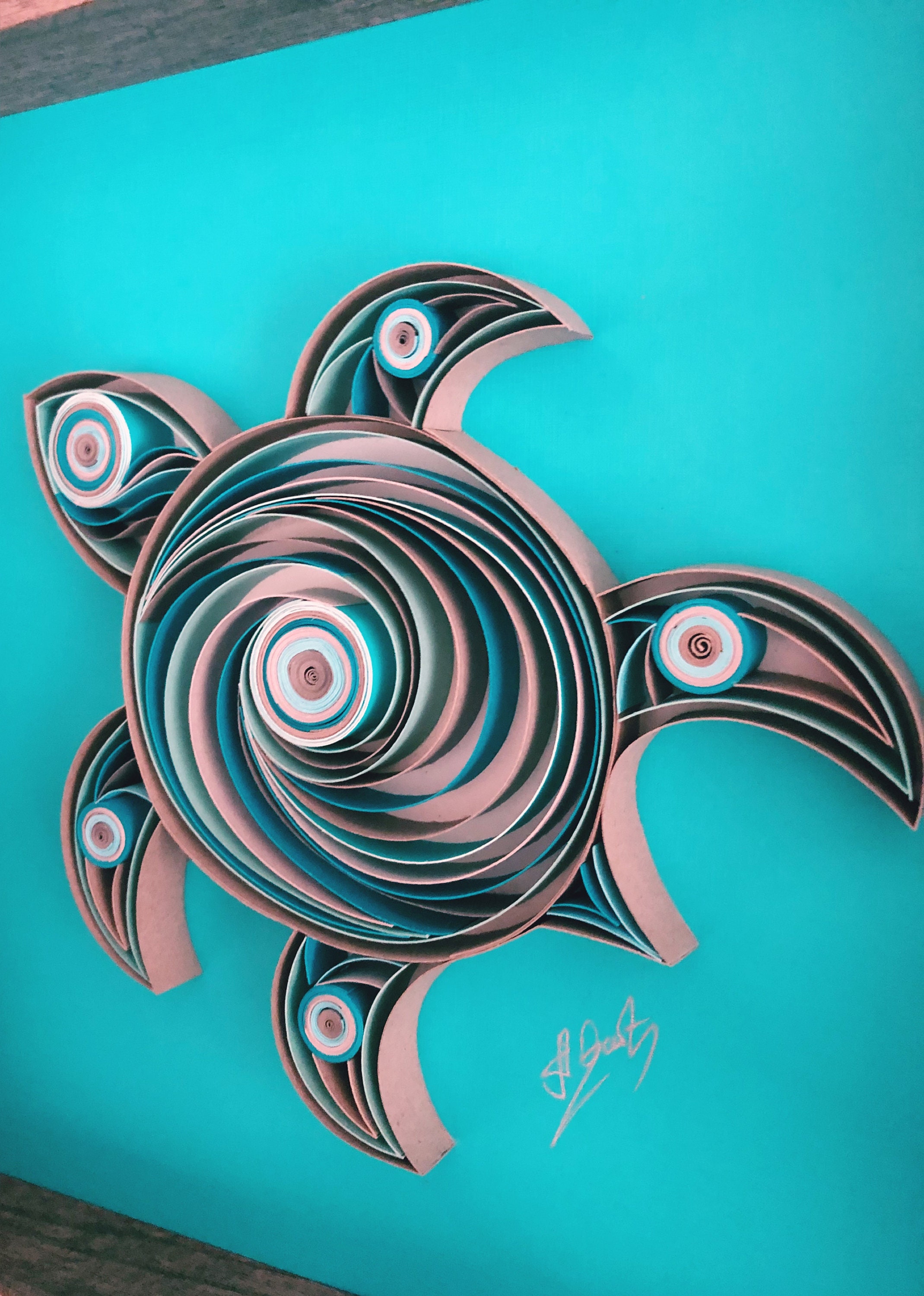 Quilling Turtle-turtle Art-quilling Wall Art-nursery - Etsy Canada