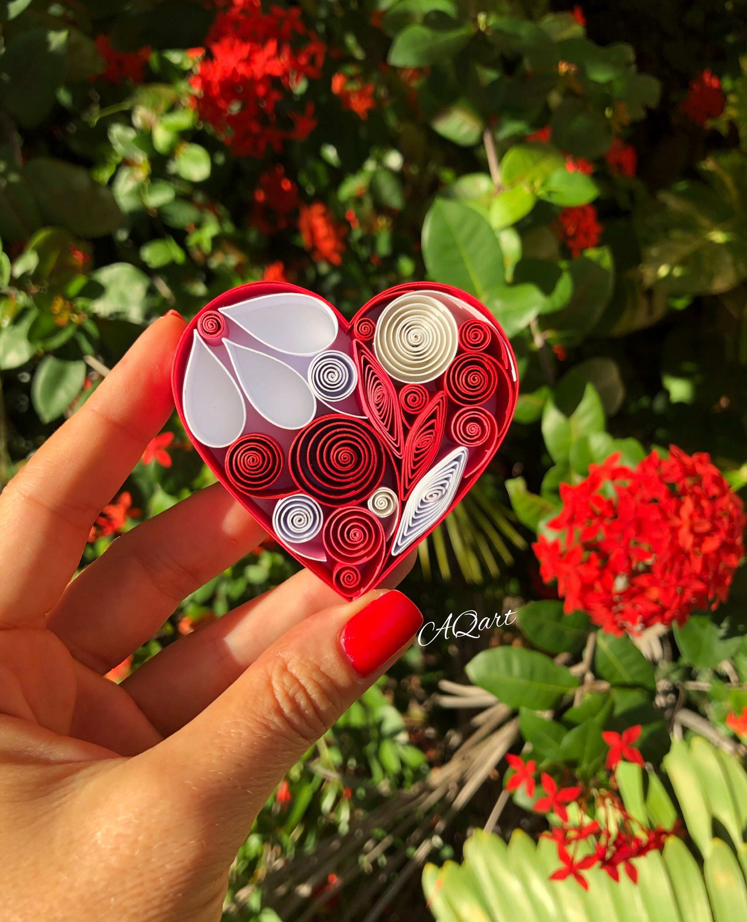 Quilled Mini Heart-Valentines Quilling Heart-Art | Etsy