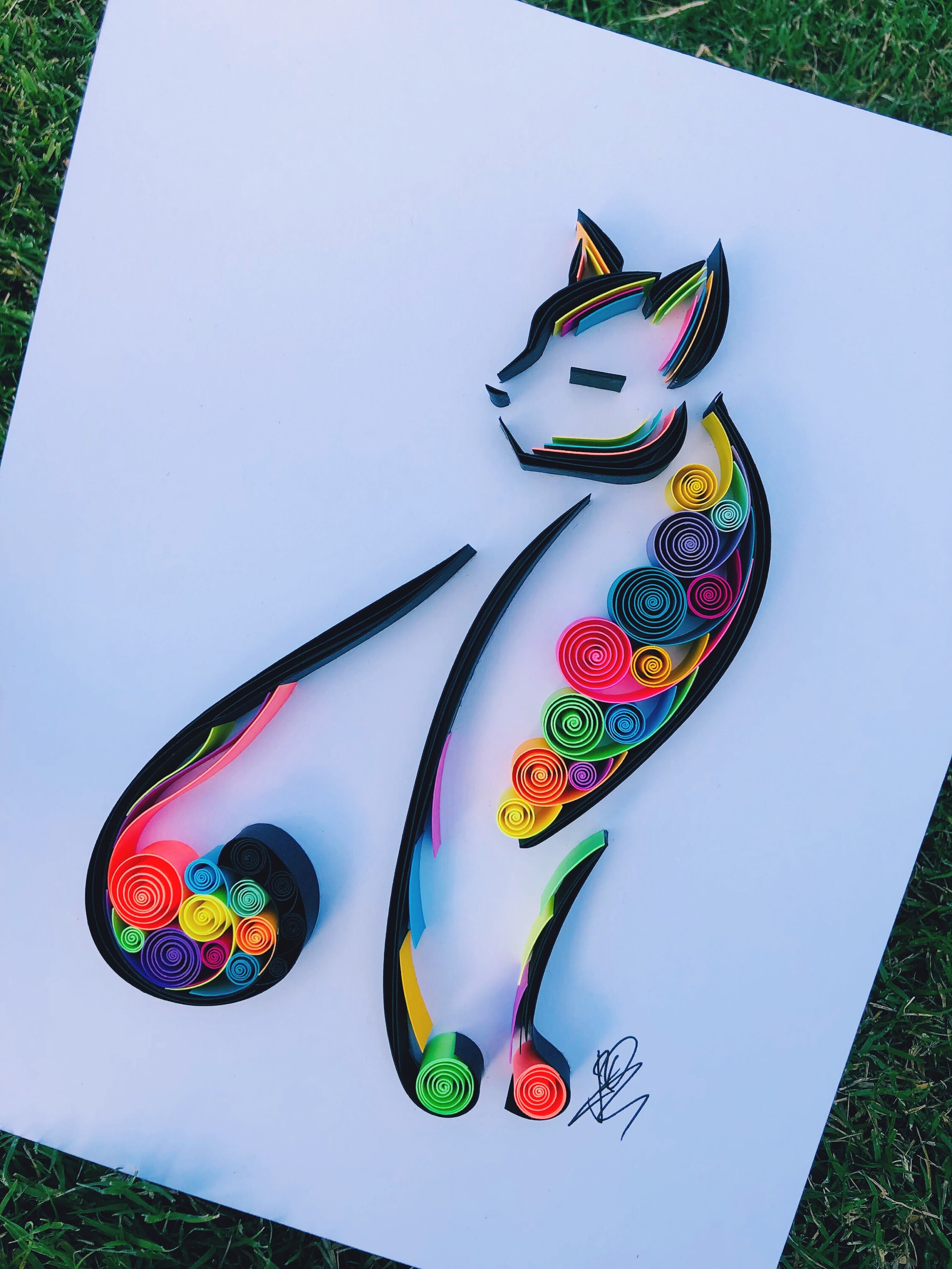 Quilling Art Elegant Cat Quilled Paper Cat Cat Lover Gift | Etsy UK