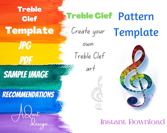 Treble Clef Pattern Treble Clef Template Quilling Pattern How to Make ...