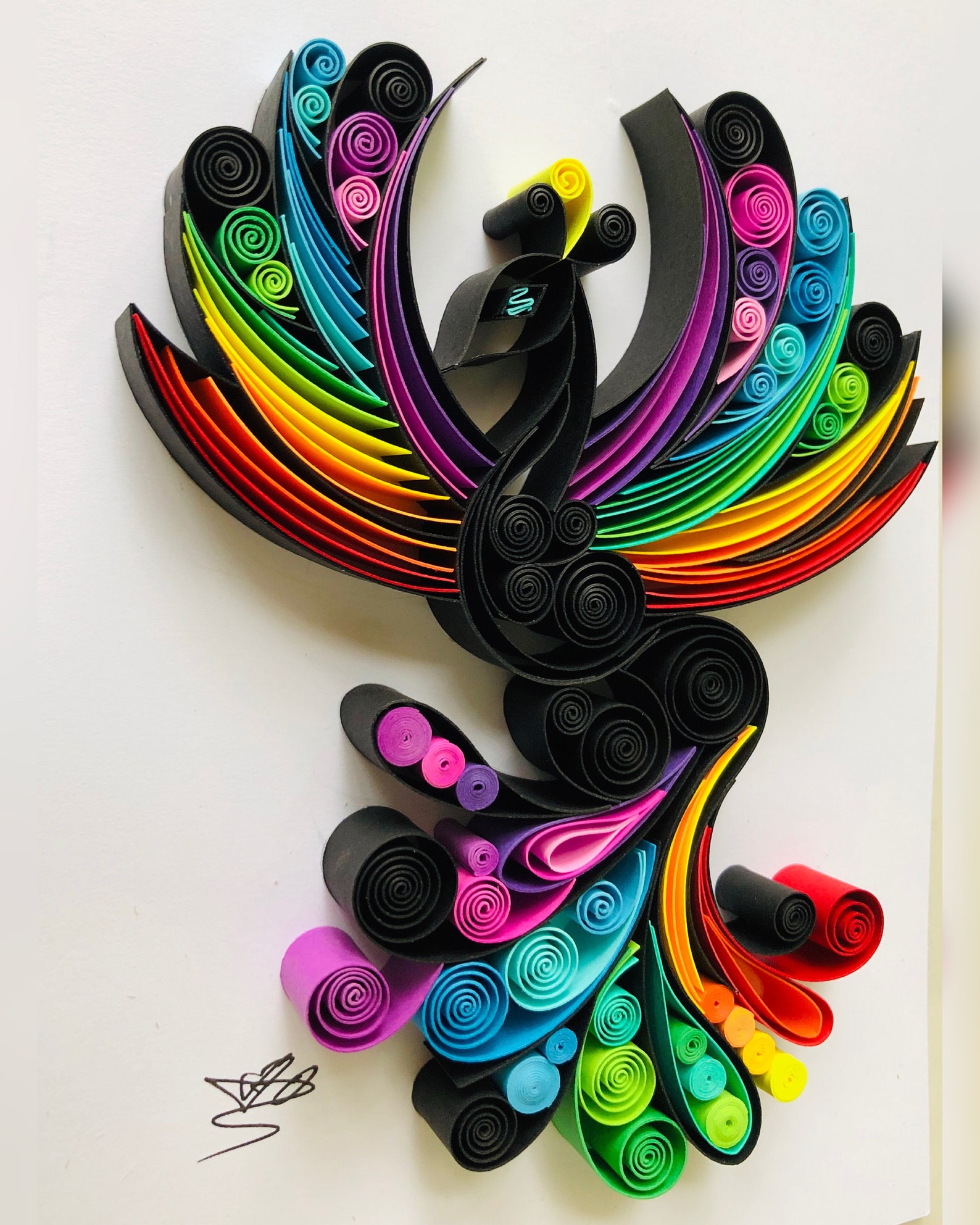 Phoenix Quilling Art The Phoenix Quilled Paper Art Unique | Etsy