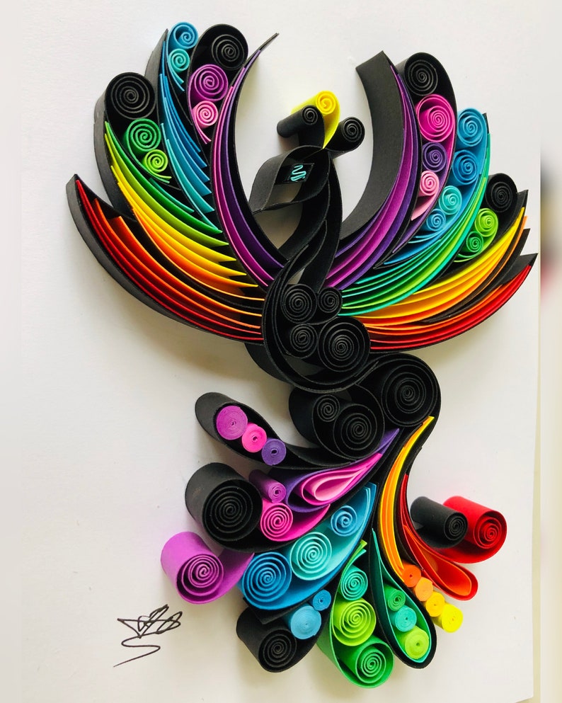Phoenix Quilling Art the Phoenix Quilled Paper Art Unique - Etsy Canada