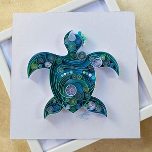 Quilling Wall Art 'turtle' - Turtle Paper Art - Quilled Turtle - Unique ...