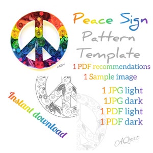 Peace Sign Pattern - Peace Sign Template - How to Make Peace Sign Art ...