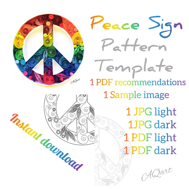 Peace Sign Pattern Peace Sign Template How to Make Peace - Etsy