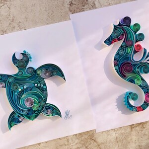 Quilling Wall Art 'turtle' - Turtle Paper Art - Quilled Turtle - Unique ...