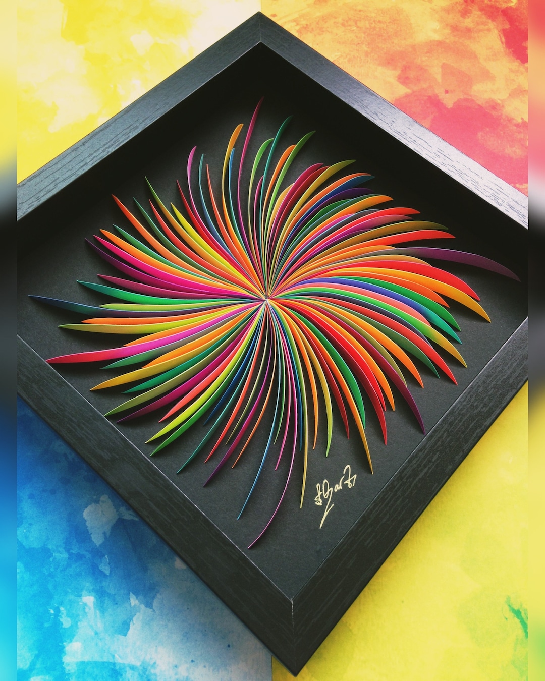 Quilling Art Colorful/ Unique Gift/paper Wall Art/ Framed Art/abstract ...
